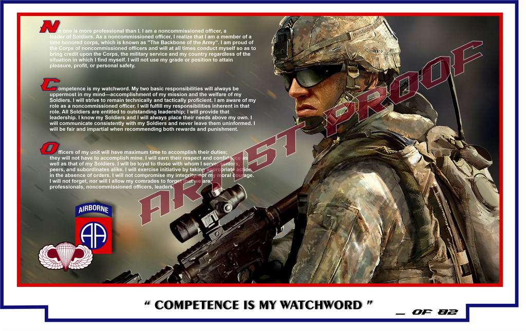 82nd Airborne - NCO CREED Limited Edition Print – KABRA - When You Just ...
